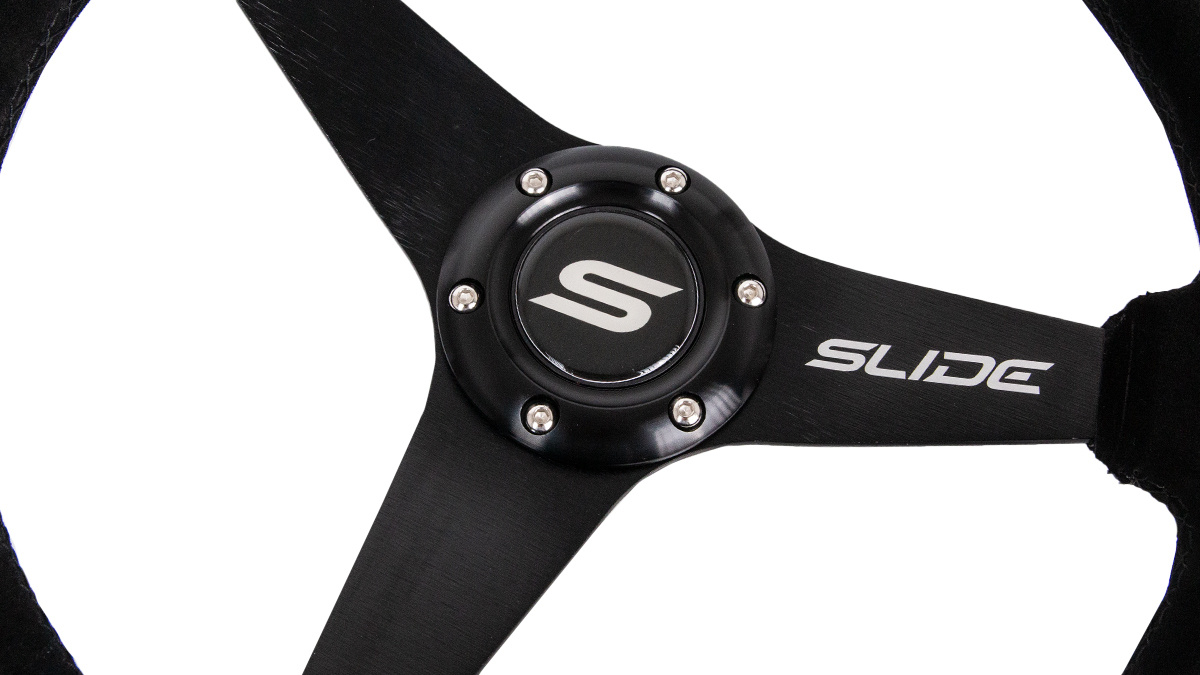 Steering wheel SLIDE 350mm offset:20mm Suede Black | Steering Wheels ...